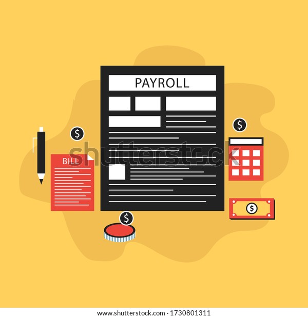 Payroll Invoice Sheet Flat Illustration Payroll Stock Vector (Royalty ...
