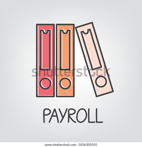 Payroll Word Colorful Binders Vector Illustration Stock Vector (Royalty ...