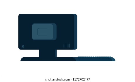 Pc Behind Isolated Vector Illustration: vector de stock (libre de ...