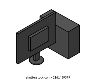 Pc Isometric Design Icon Vector Web Stock Vector (Royalty Free ...
