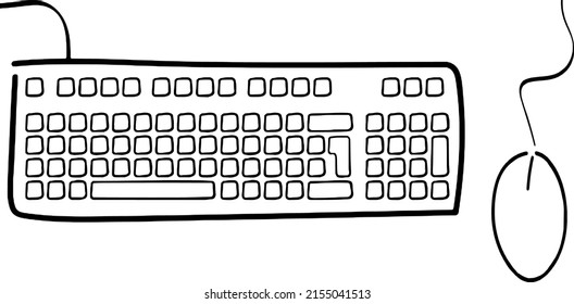 Pc Keyboard Mouse Illustration Stock Vector (Royalty Free) 2155041513 ...