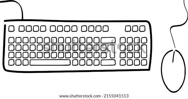 Pc Keyboard Mouse Illustration Stock Vector (Royalty Free) 2155041513 ...