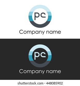 Pc Letter Circle Shape Icon Logo Stock Vector (Royalty Free) 448085902 ...