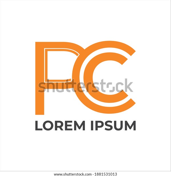 Pc Letter Original Monogram Logo Design Stock Vector (Royalty Free ...
