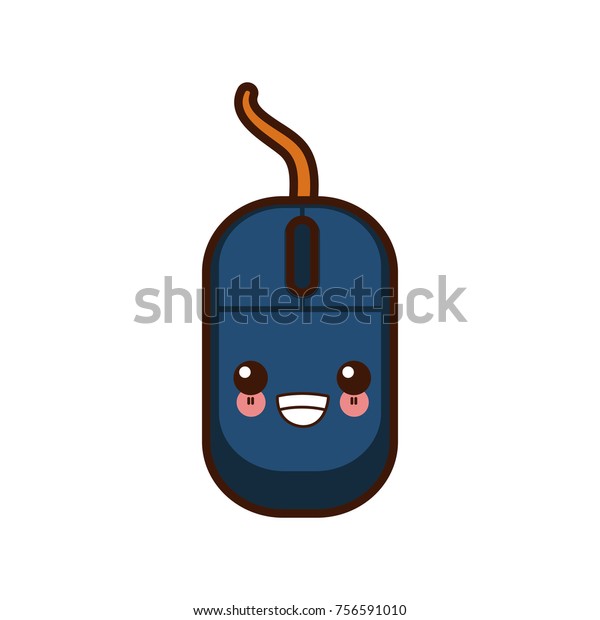 Pc Mouse Device Cute Kawaii Cartoon Stock Vector (Royalty Free ...