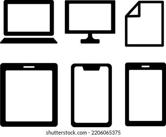 Pc Smartphone Icon Mockup Set Stock Vector (Royalty Free) 2206065375 ...