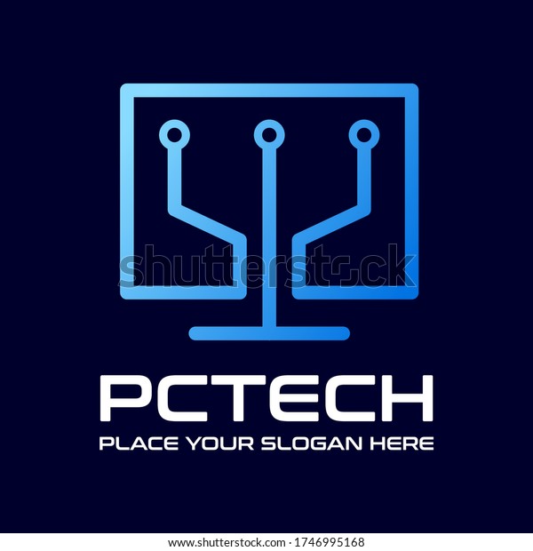 Pc Technology Vector Logo Template This Stock Vector (Royalty Free ...