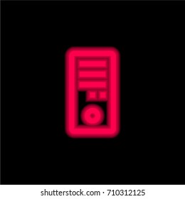 Pc Tower Red Glowing Neon Ui Stock Vector (Royalty Free) 710312125 ...