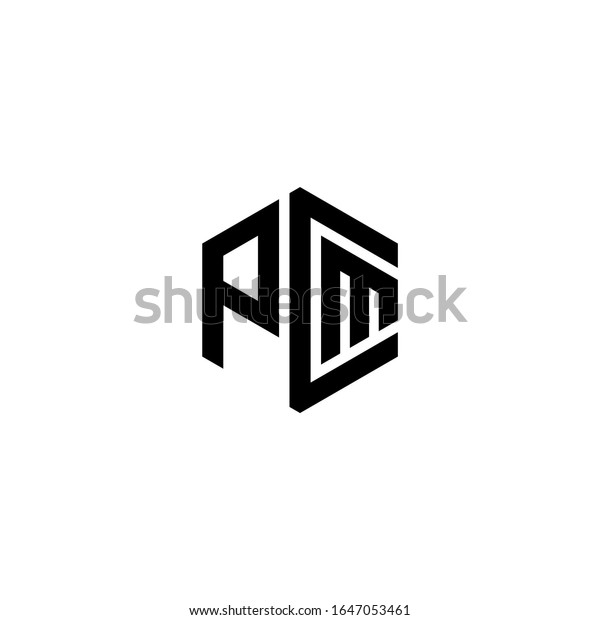 Pcm Letter Logo Design Polygon Monogram Stock Vector (Royalty Free ...