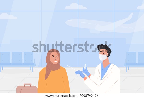 Pcr Testing Airport Poster Travelling Fit Stock Vector (Royalty Free ...