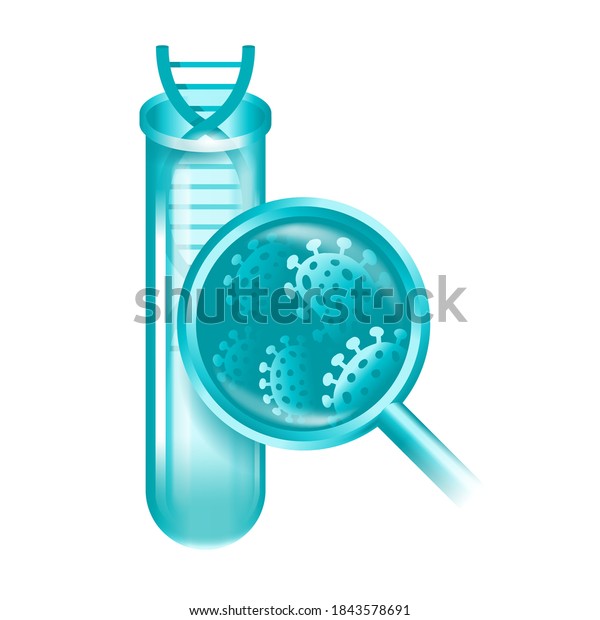 Pcr Testing Icon Test Tube Loupe Stock Vector (Royalty Free) 1843578691 ...