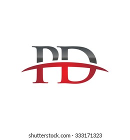 Pd Initial Company Red Swoosh Logo Stock Vector (Royalty Free ...