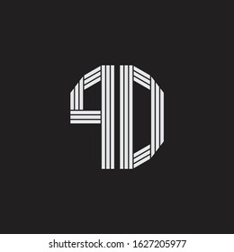 Pd Logo Monogram Outline Style Linked Stock Vector (Royalty Free ...