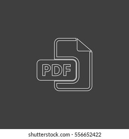 Pdf Outline Vector Icon Contour Line Stock Vector (Royalty Free ...