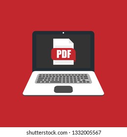 Pdf Sign Laptop Stock Vector (Royalty Free) 1332005567 | Shutterstock