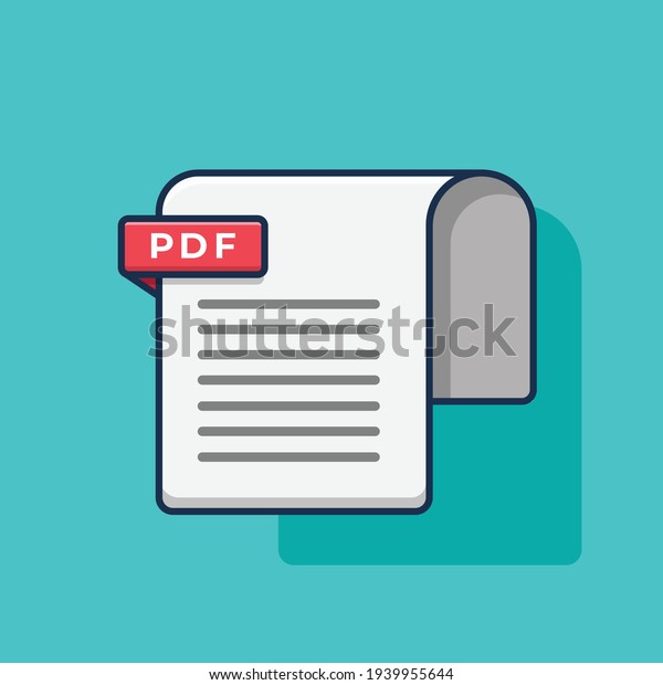 Pdf Symbol Design Flat Cartoon Style Stock Vector (Royalty Free ...