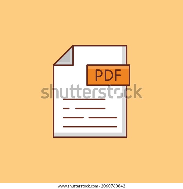 Pdf Vector Illustration On Transparent Background Stock Vector (Royalty ...