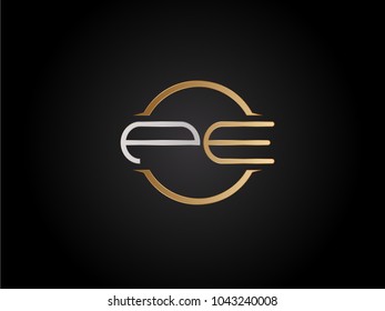 Pe Circle Shape Letter Logo Design Stock Vector (Royalty Free ...