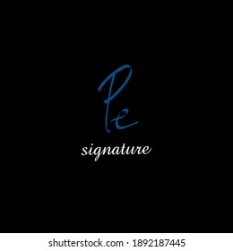 Pe Handwritten Logo Identity Stock Vector (Royalty Free) 1892187445 ...