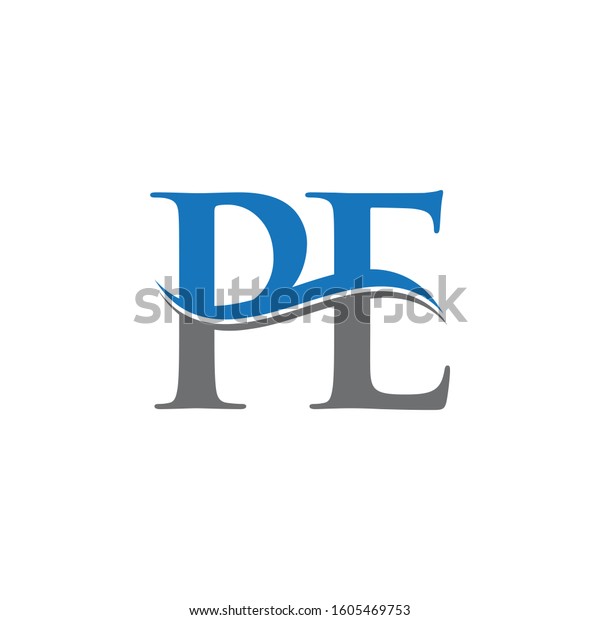 Pe Letter Type Logo Design Vector Stock Vector (Royalty Free ...