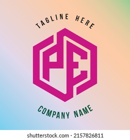 Pe Lettering Logo Simple Easy Understand Stock Vector (Royalty Free ...