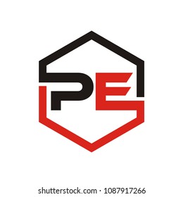 Pe Logo Initial Letter Design Template Stock Vector (Royalty Free ...