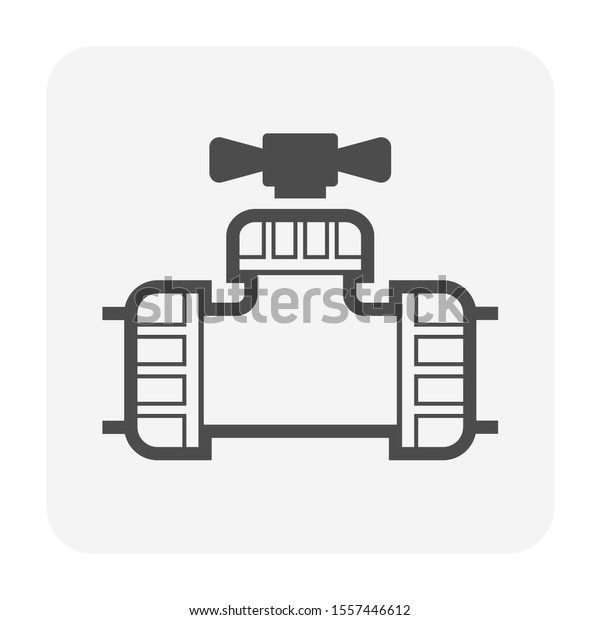 Pe pipe and connector joint for construction work vector icon design ...