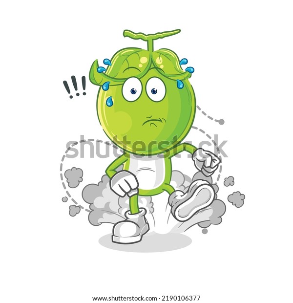 Pea Head Running Illustration Character Vector Stock Vector (Royalty ...