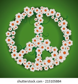 Peace Design Over Green Background Vector Stock Vector (Royalty Free ...