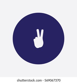 Peace Hand Icon Silhouette Vector Illustration: เวกเตอร์สต็อก (ปลอดค่า ...