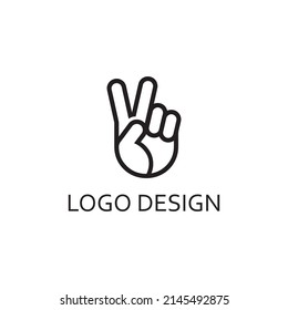 Peace Hand Logo Design Template Stock Vector (Royalty Free) 2145492875 ...