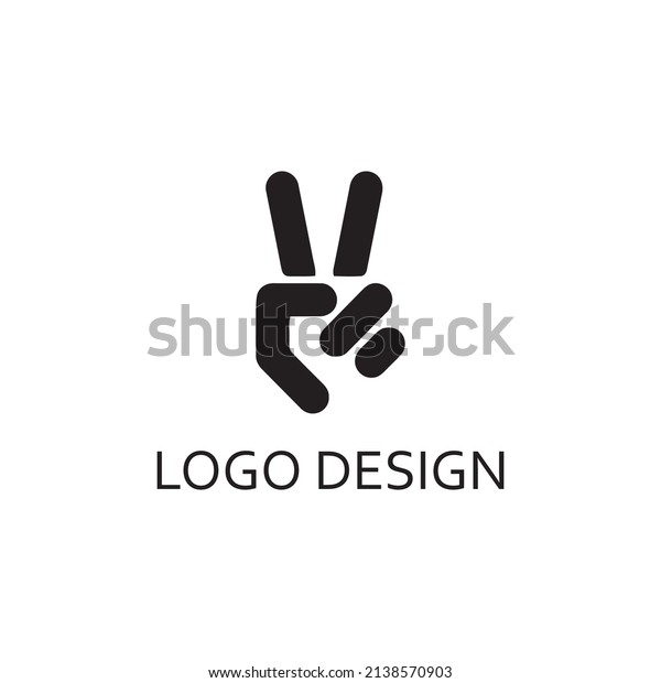 Peace Hand Logo Design Template Stock Vector (Royalty Free) 2138570903 ...