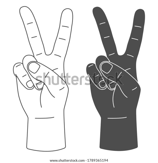 Peace Hand Sign Vector Illustration Isolated Stock Vector (Royalty Free ...