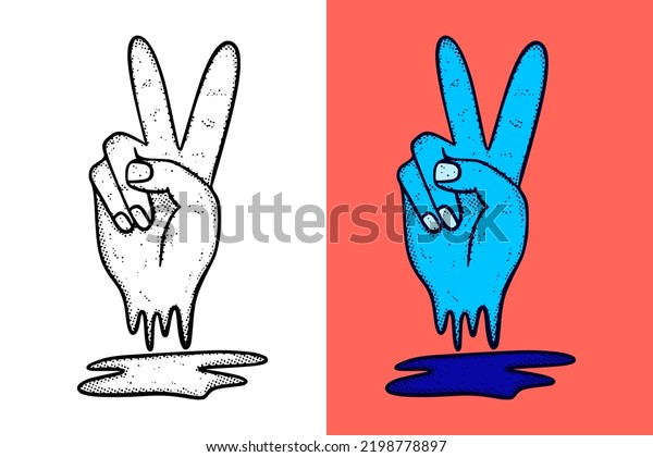 Peace Hand Symbol Icon Illustration Hand Stock Vector (Royalty Free ...