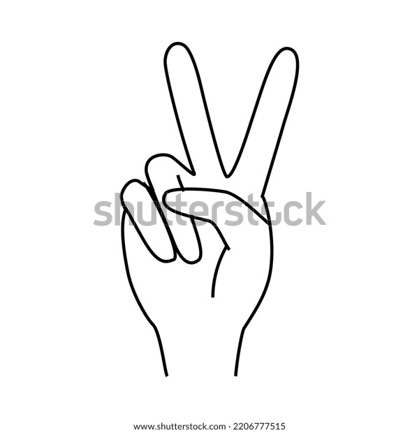 Peace Human Hand Showing V Sign Stock Vector (Royalty Free) 2206777515 ...