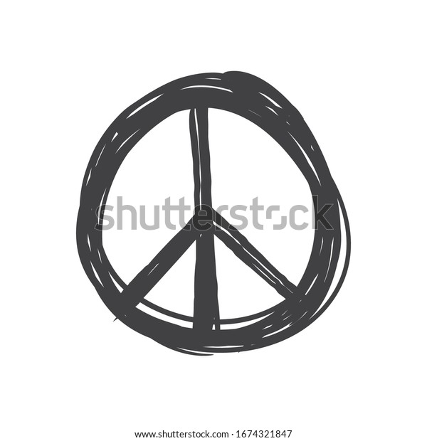 Peace Icon Doodle Hand Drawn Sign Stock Vector (Royalty Free ...