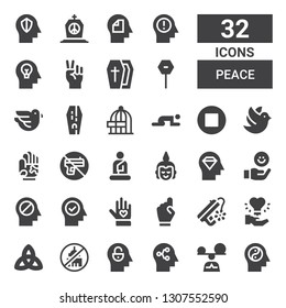Peace Icon Set Collection 32 Filled Stock Vector (Royalty Free ...