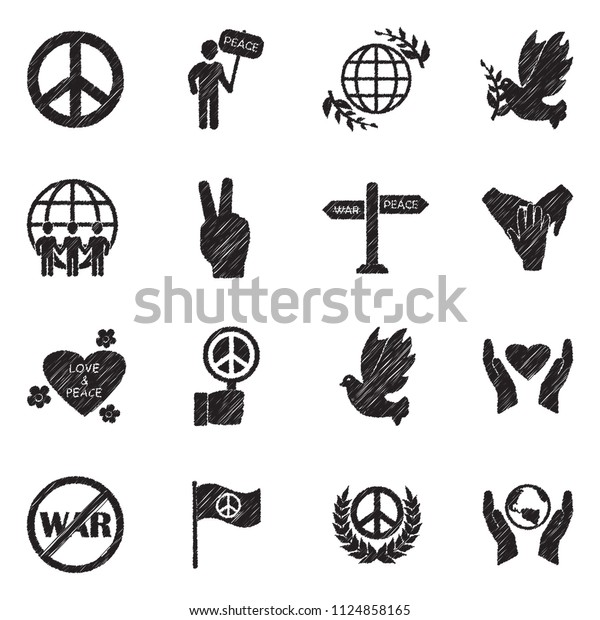 Peace Icons Black Scribble Design Vector Stock Vector (Royalty Free ...