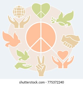 Peace Icons Set Stock Vector (Royalty Free) 775372240 | Shutterstock