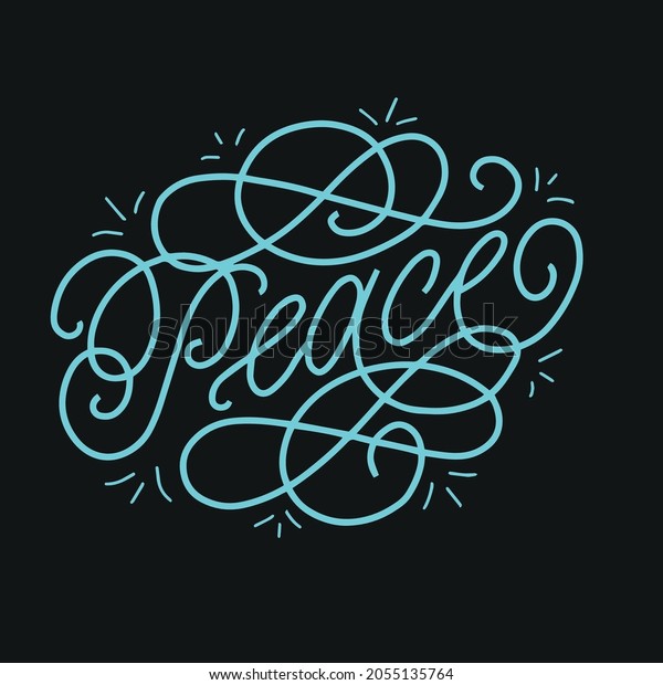 Peace Lettering Vector Calligraphy Illustratuon Handdraw Stock Vector ...