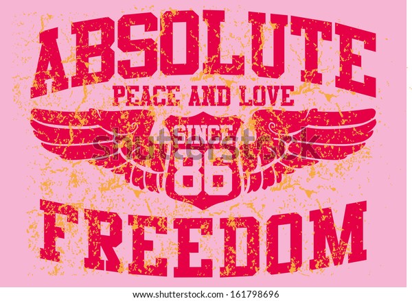 Peace Love Absolute Freedom Vector Art Stock Vector (Royalty Free ...