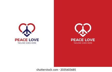 Peace Love Logo Design Vector Template Stock Vector (Royalty Free ...