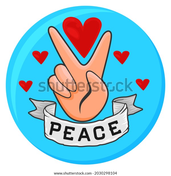 Peace Love Logo Vector Hand Heart Stock Vector (Royalty Free ...
