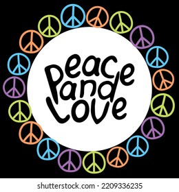Peace Love Vector Lettering Frame International Stock Vector (Royalty ...