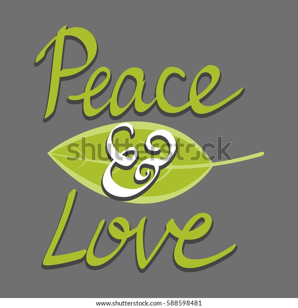 Peace Love Words Hand Written Lettering Stock Vector (Royalty Free ...