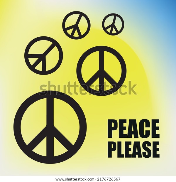 Peace Please Gradient Background Blue Yellow Stock Vector (Royalty Free ...