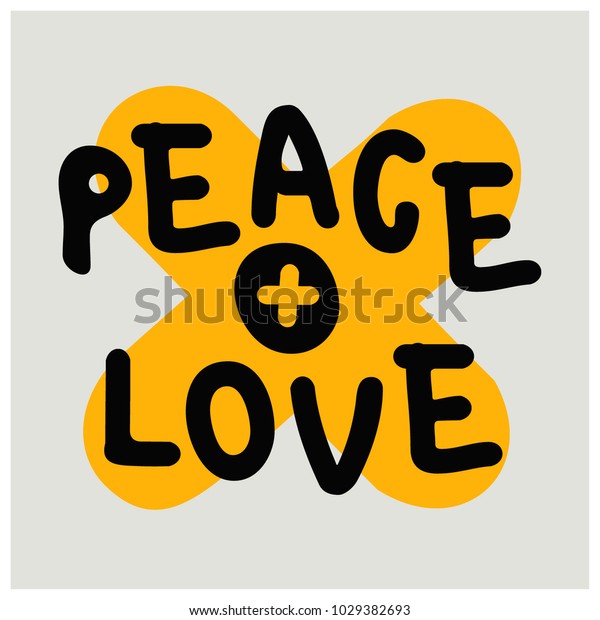 Peace Plus Love Typography Comic Style Stock Vector (Royalty Free ...