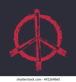 Grunge Peace Sign Bullets Blood Vector Stock Vector (Royalty Free ...