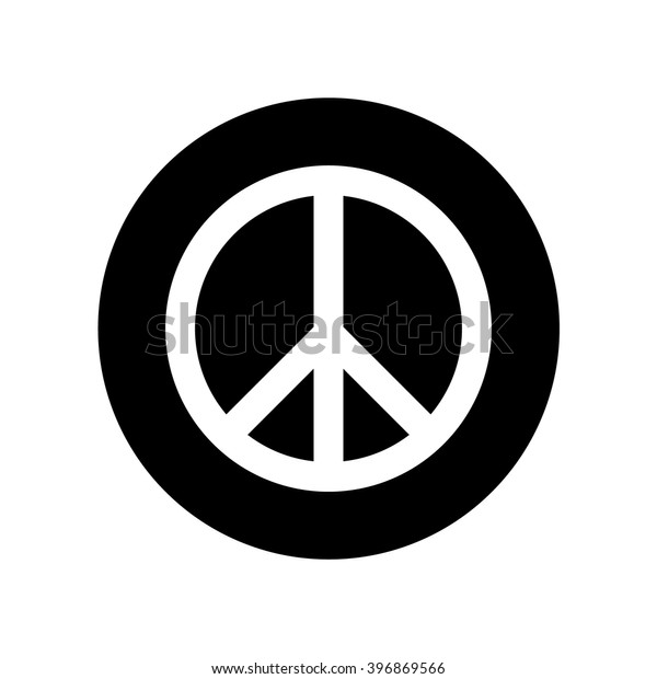 Peace sign in circle . Vector illustration