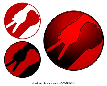 Peace Sign Clenched Fist Form Symbol Stock Vector (Royalty Free ...